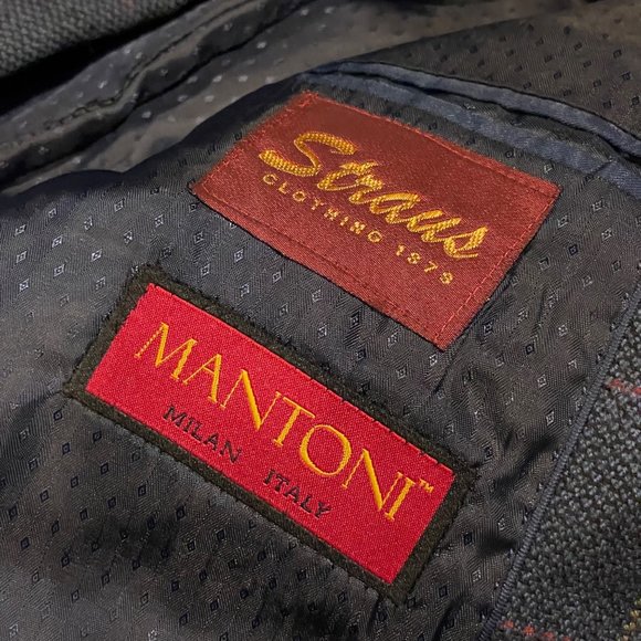 Mantoni | Suits & Blazers | Mantoni Super 4 Wool Windowpane Plaid ...
